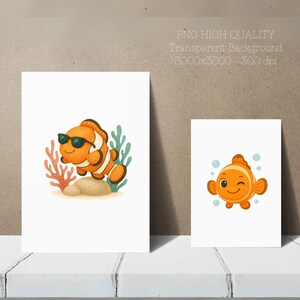 Clownfish Watercolor Clipart, Cute Fish, Ocean Clipart, Sea Life,fish ...