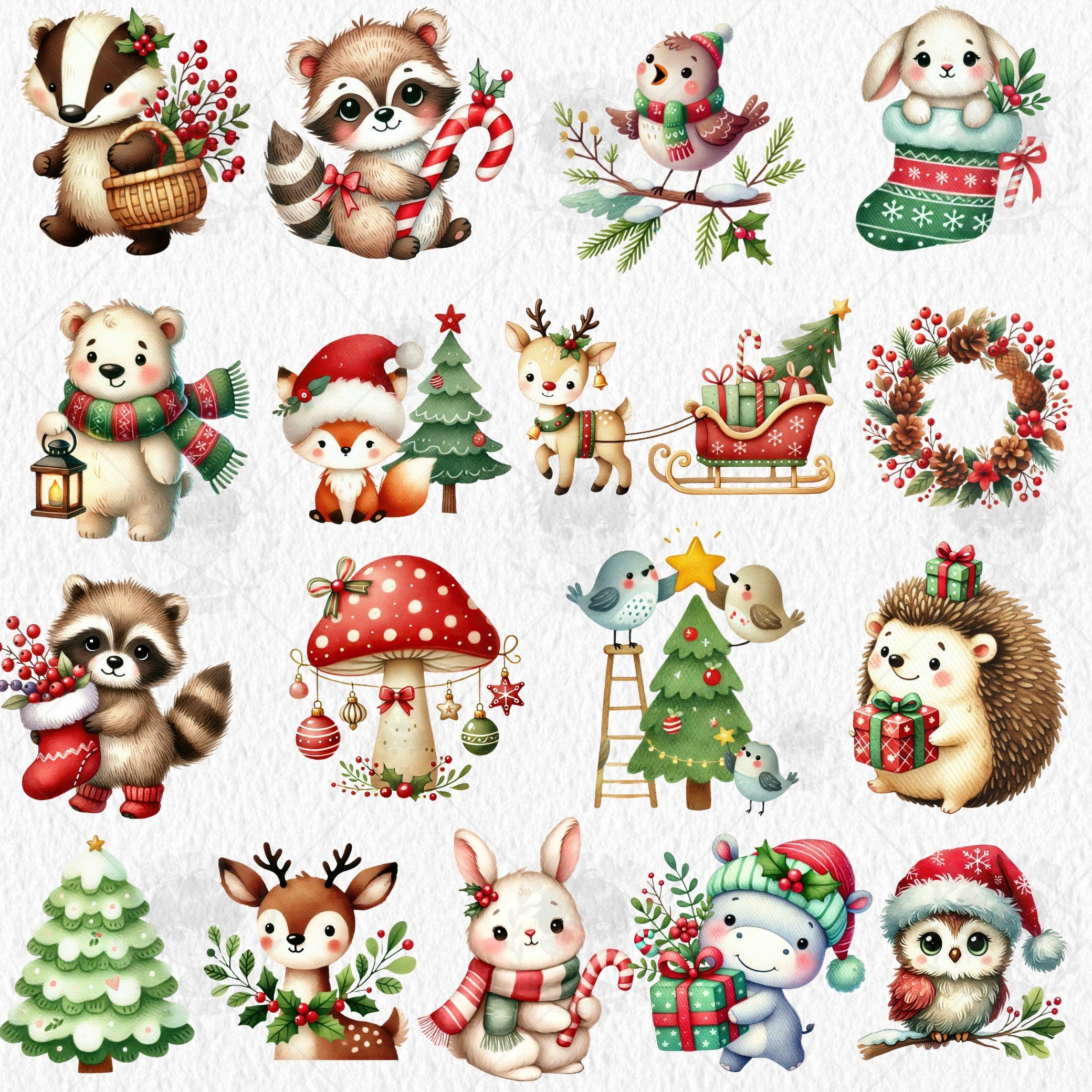Christmas Animal Png,baby Animal Clipart,christmas Animal,woodland ...