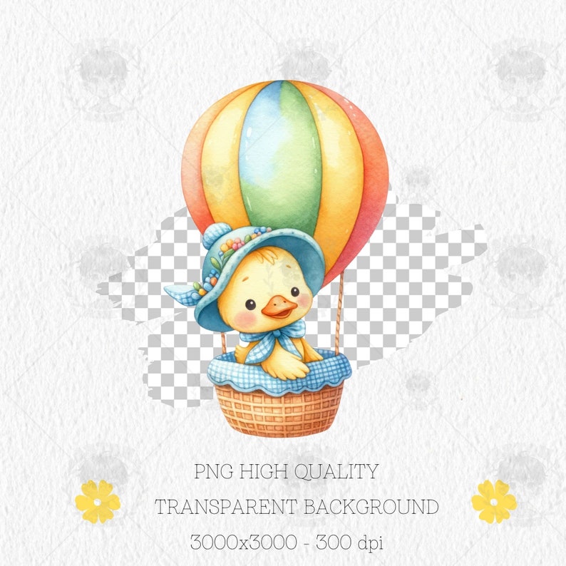 Easter Duck Watercolor Clipart , Easter Eggs, Cute Ducklings Clipart ...