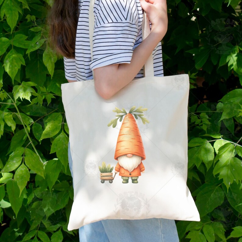 Cute Gnome Carrot ,watercolor Clipart ,farmer , Gnomes Sublimation ...