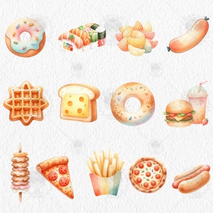 Fast Food ,watercolor Clipart ,fast Food Menu, Cute Food Clipart ,kid ...