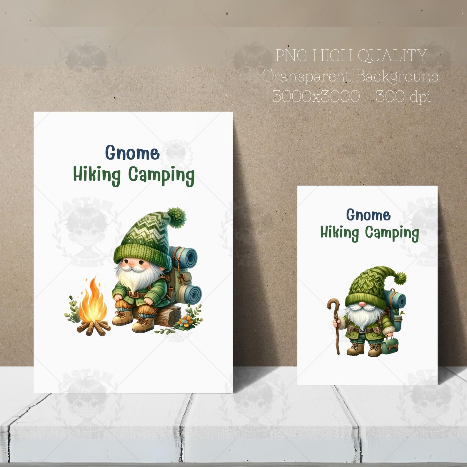 Cute Gnome Camping Hiking ,watercolor Clipart ,spring Activities ...
