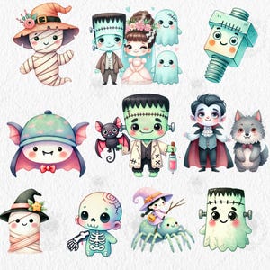 Halloween Monster Png, Halloween Watercolor Clipart, Funny Halloween ...