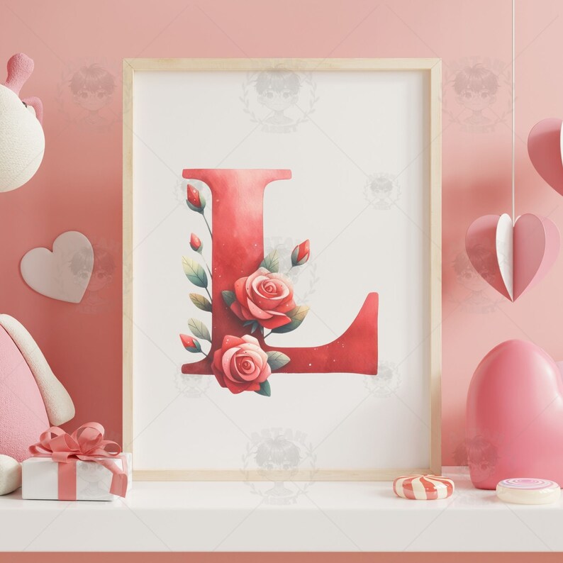Watercolor Red Rose Alphabet: PNG Letter Set (digital Download) - Etsy