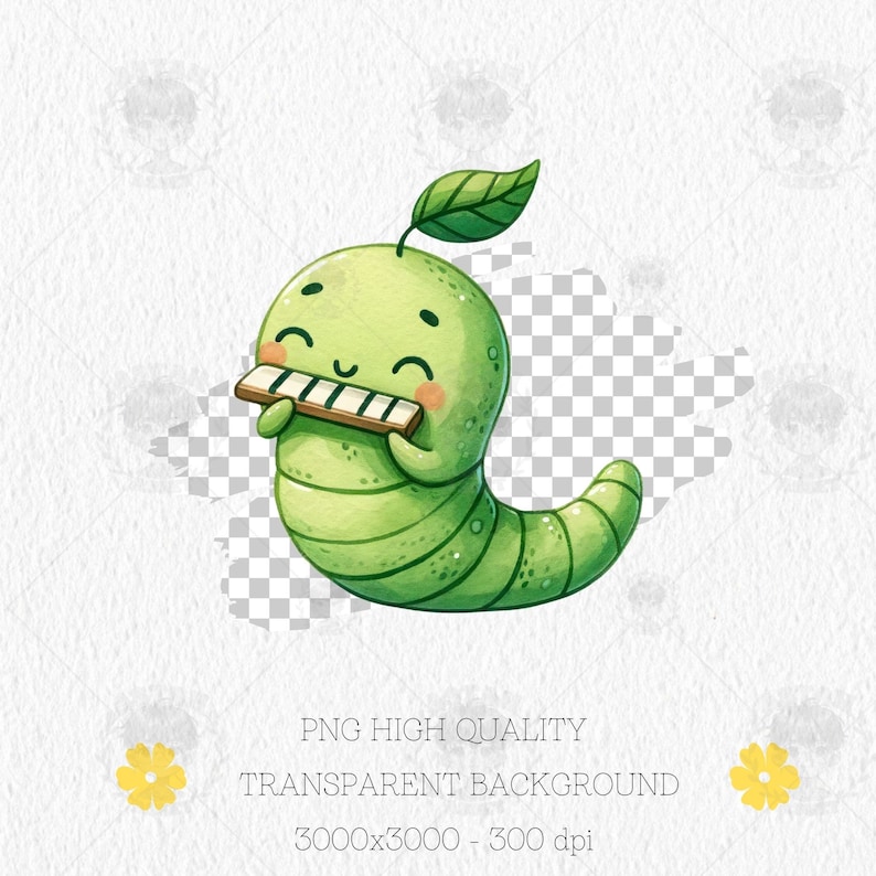 Cute Worm Watercolor Clipart, Wormy Png, Cute Caterpillar Clipart ...