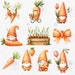 Cute Gnome Carrot ,watercolor Clipart ,farmer , Gnomes Sublimation ...