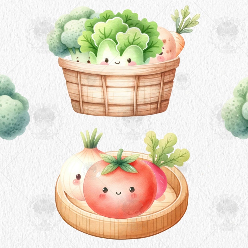 Cute Vegetable Watercolor, Vegetable Clipart Png, Cute Food Clipart ...
