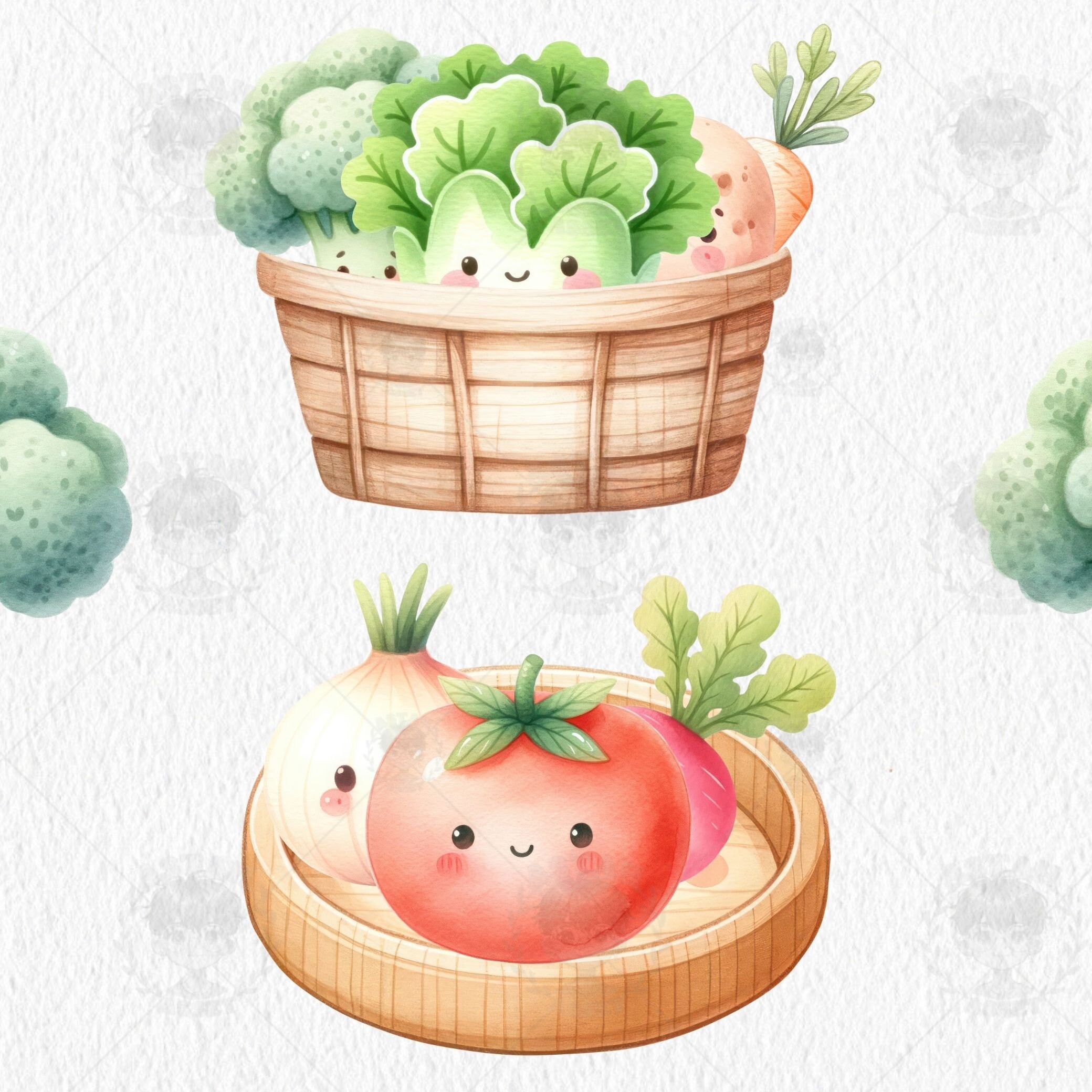 Cute Vegetable Watercolor, Vegetable Clipart Png, Cute Food Clipart ...