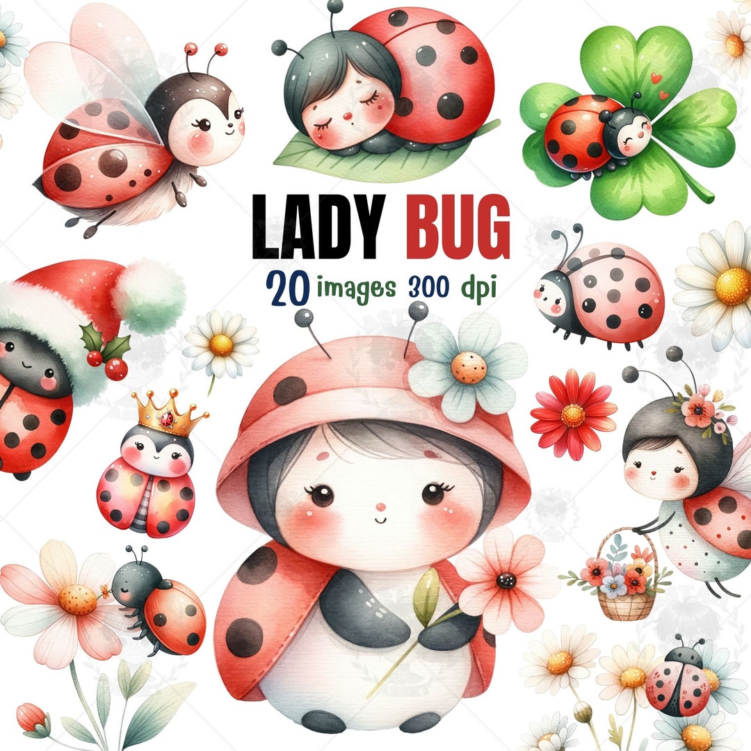 Cute Ladybug Watercolor Clipart ,ladybird PNG ,springtime ,spring ...