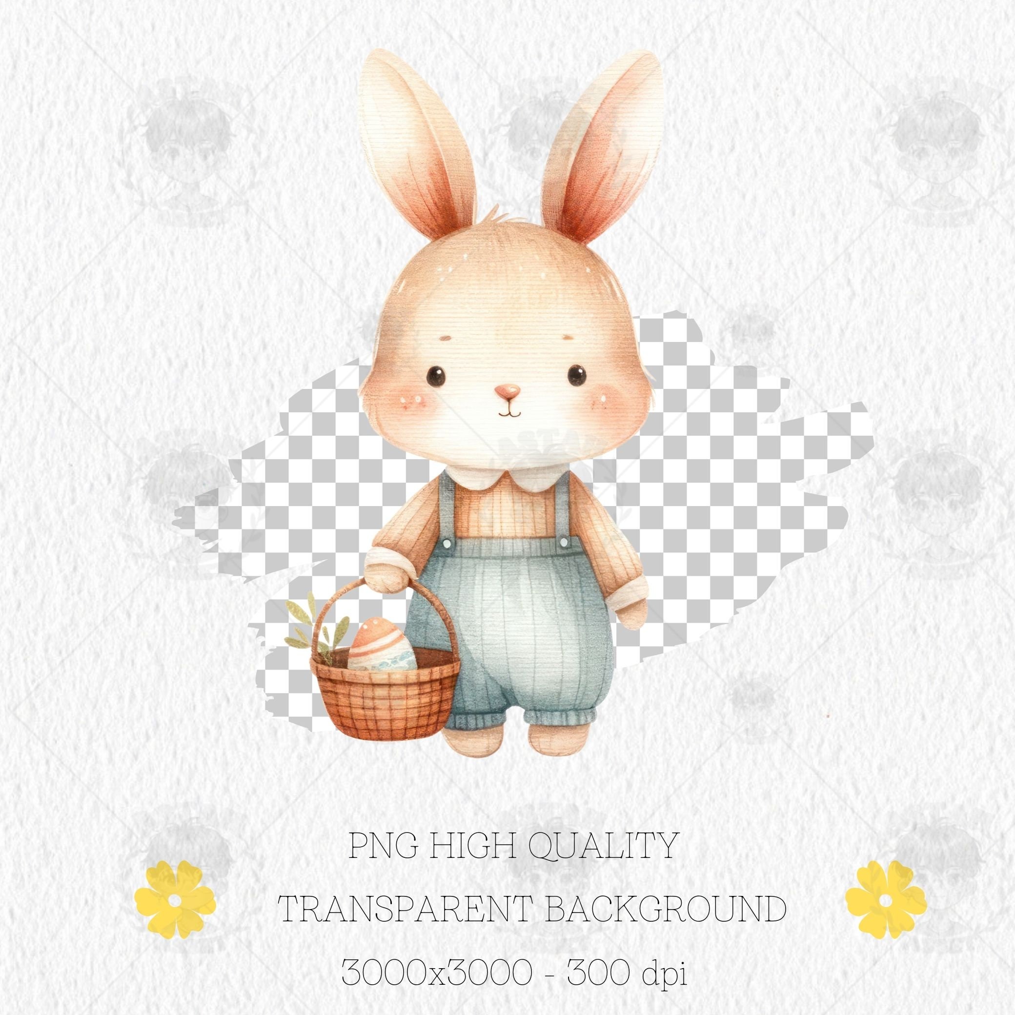 Cute Animals Easter Watercolor Clipart , Easter Eggs, Cute Rabbit ...