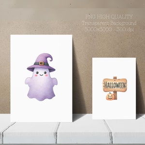 Halloween Watercolor Clipart, Halloween PNG, Spooky Clipart, Cute ...