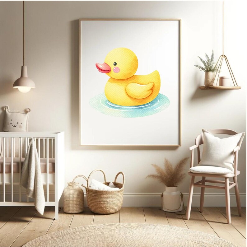 Rubber Duck Watercolor Clipart: Baby Shower Graphics (PDF) - Etsy