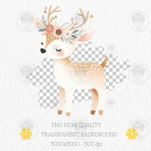 Boho Animal Clipart, Watercolor Clipart, Woodland Animals, Boho Baby ...