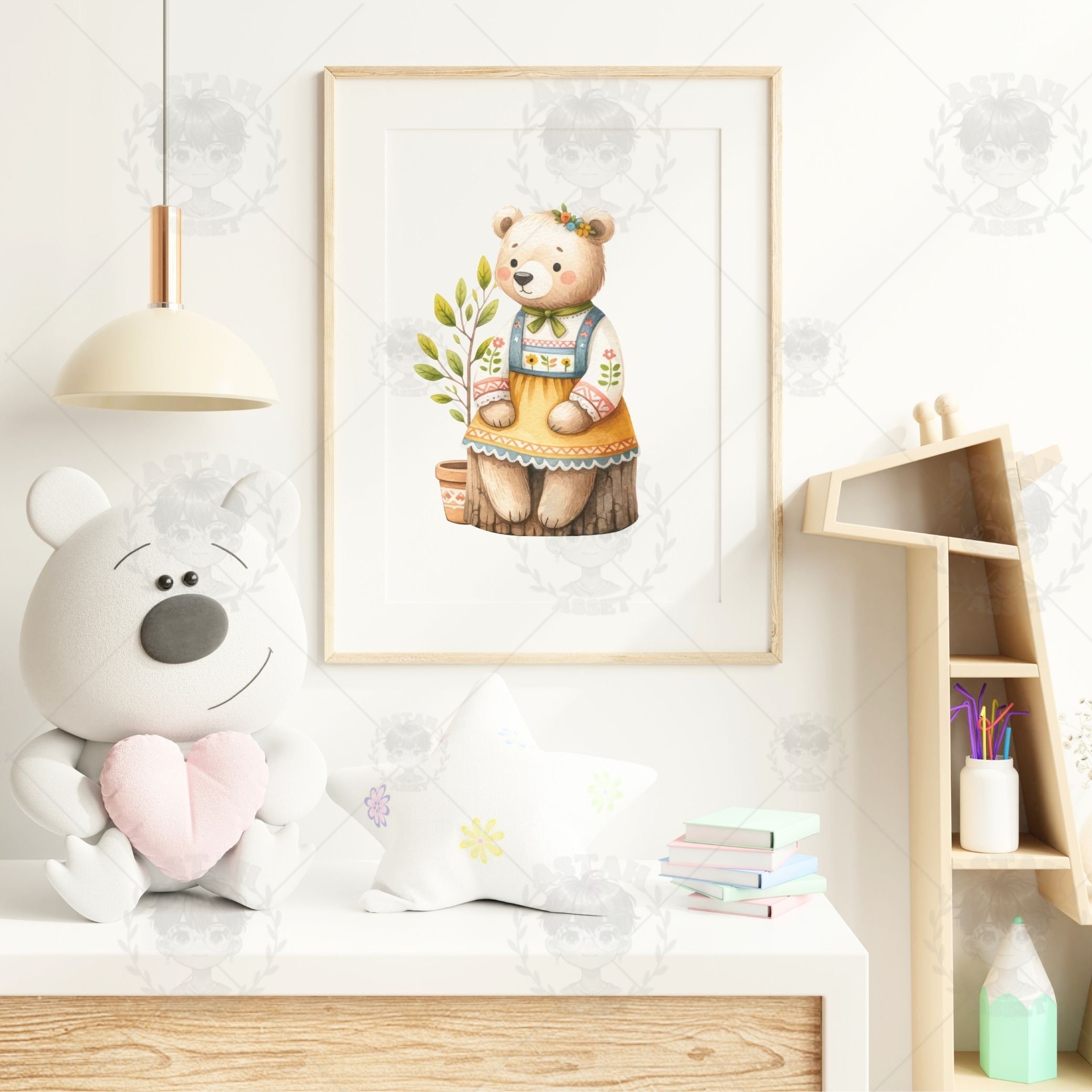 Cute Bear Watercolor,bear Garden ,animals for Kids ,gardening Clipart ...