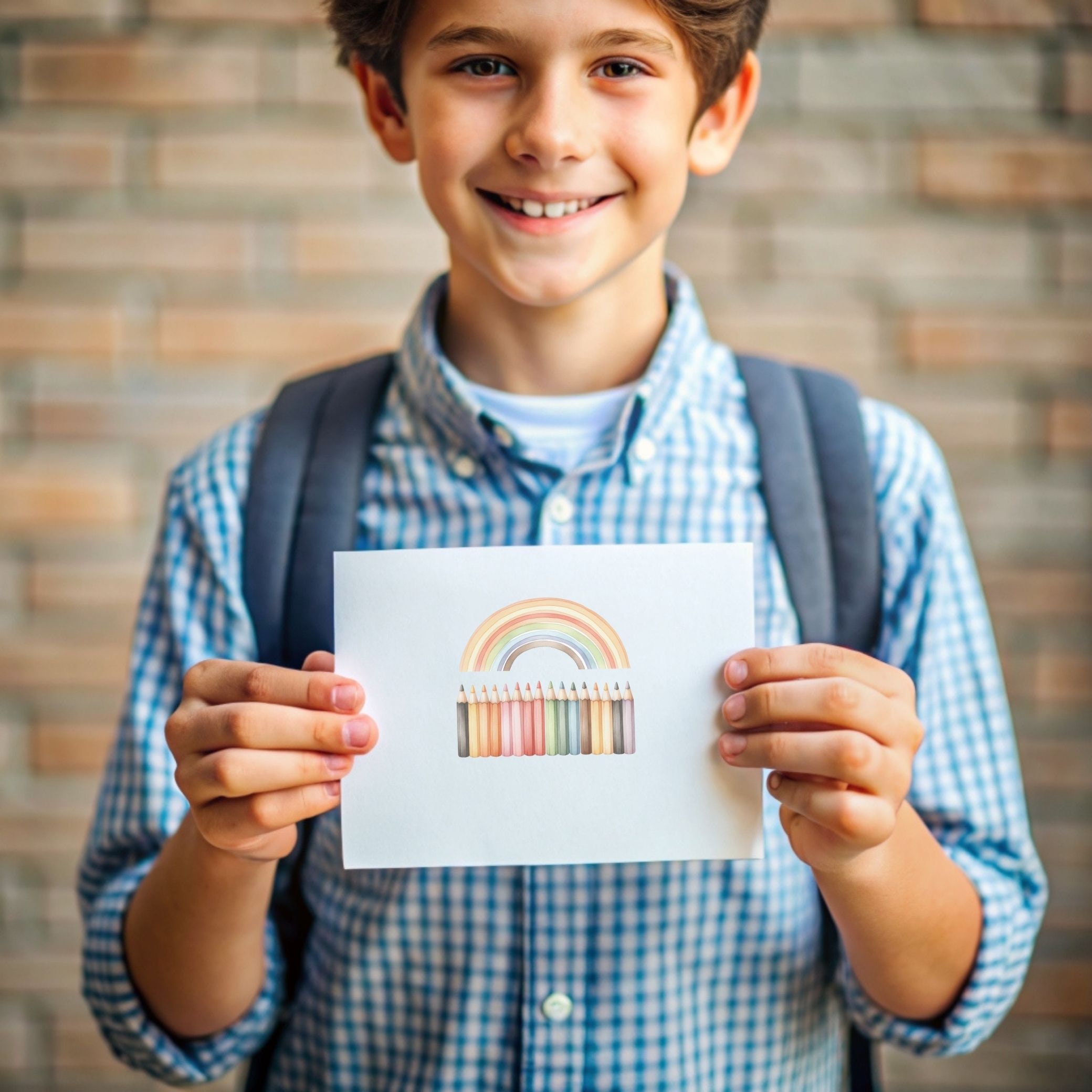 Watercolor School Clipart: Teacher & Student PNG Graphics (PDF) - Etsy