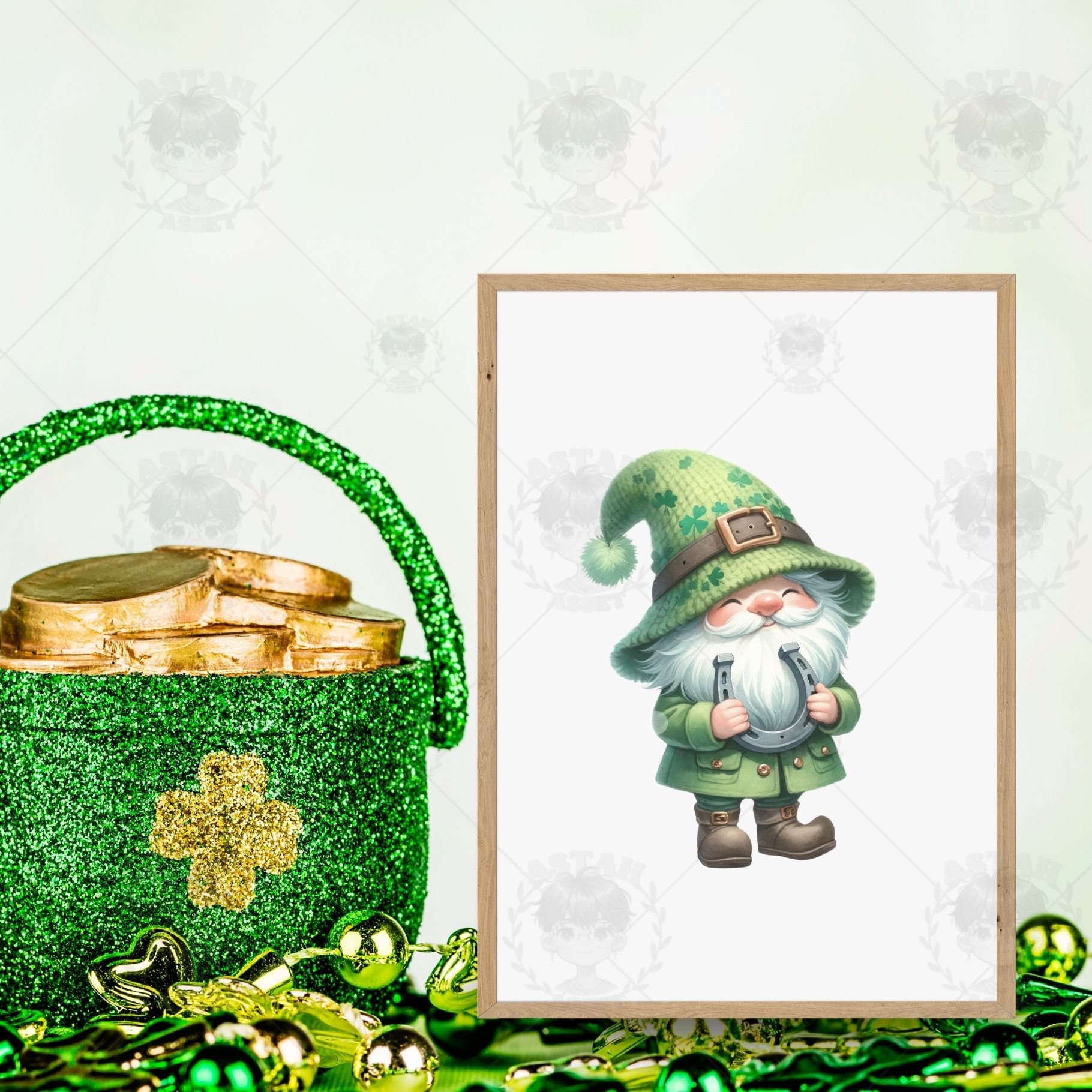 Gnomes St. Patrick's Day Clipart, Watercolor , Shamrock Clipart ...