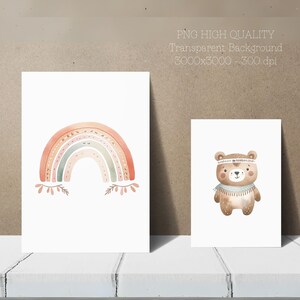 Boho Animal Clipart, Watercolor Clipart, Woodland Animals, Boho Baby ...