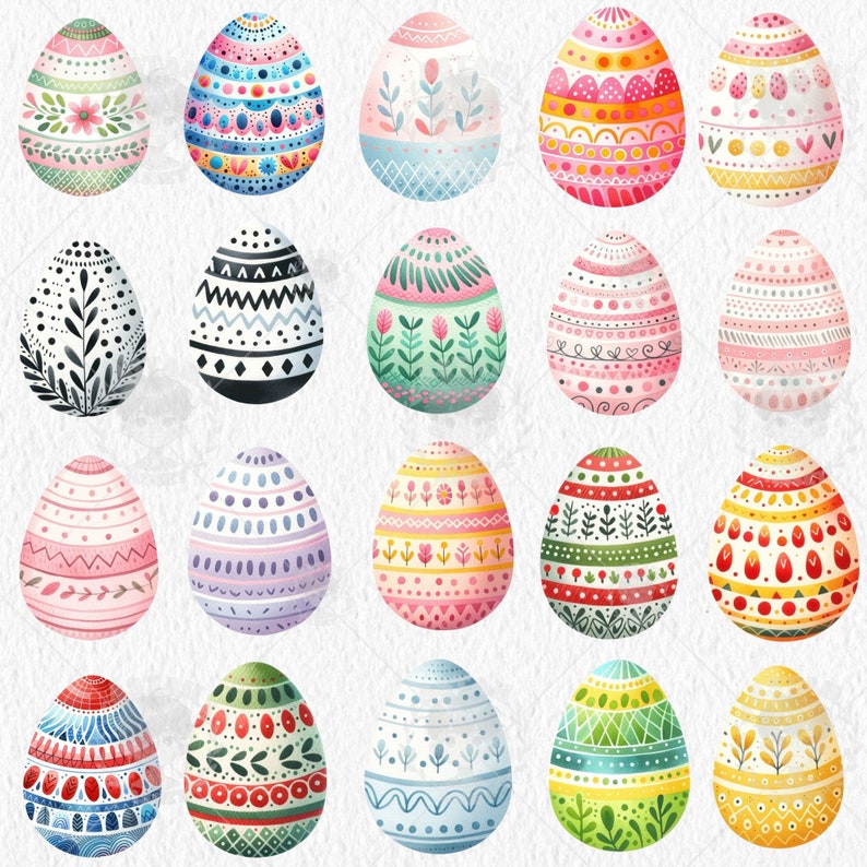 Easter Eggs Watercolor Clipart , Happy Easter Png, Easter Sublimation ...