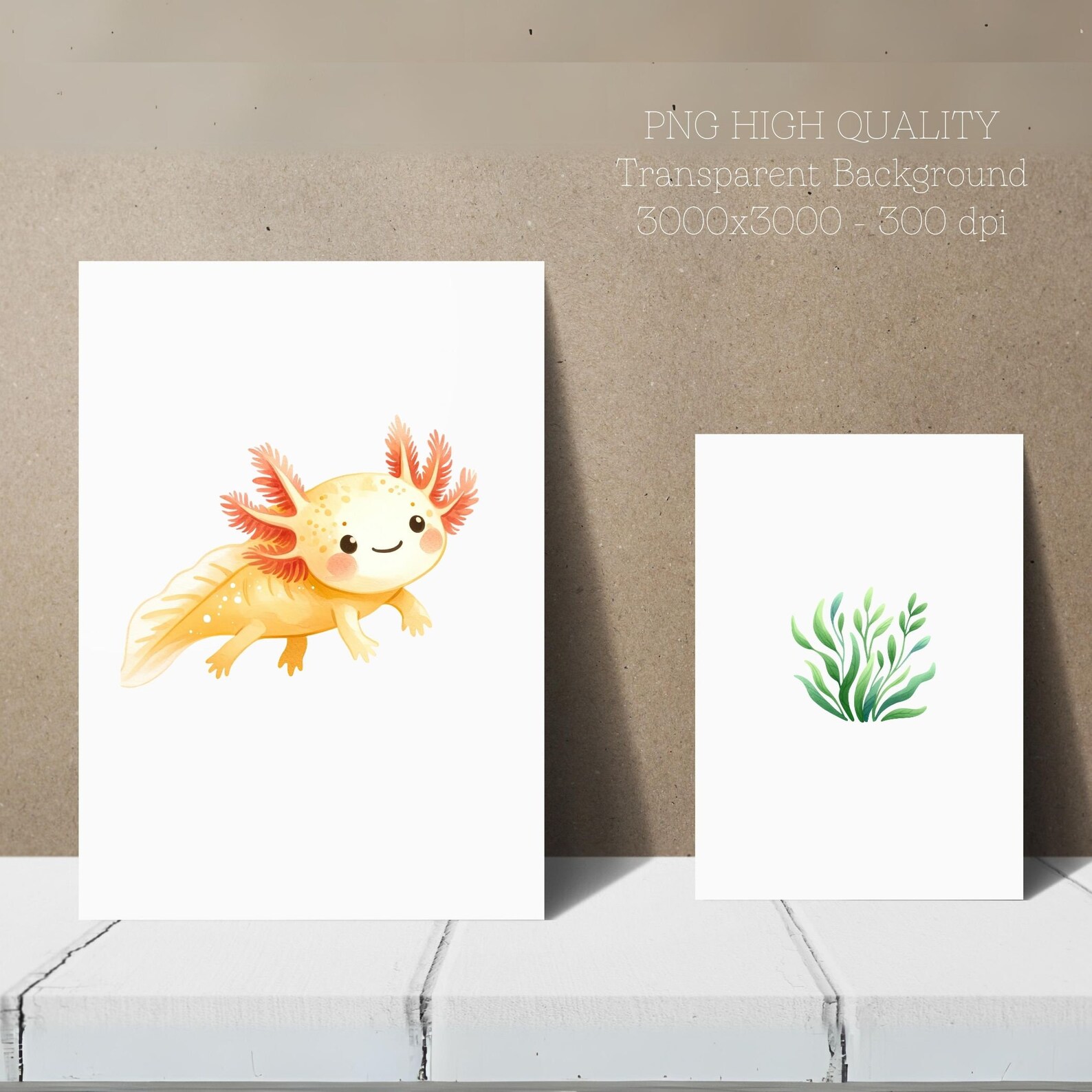 Yellow Axolotl Clipart, Baby Axolotl, Axolotl Birthday, Watercolor ...