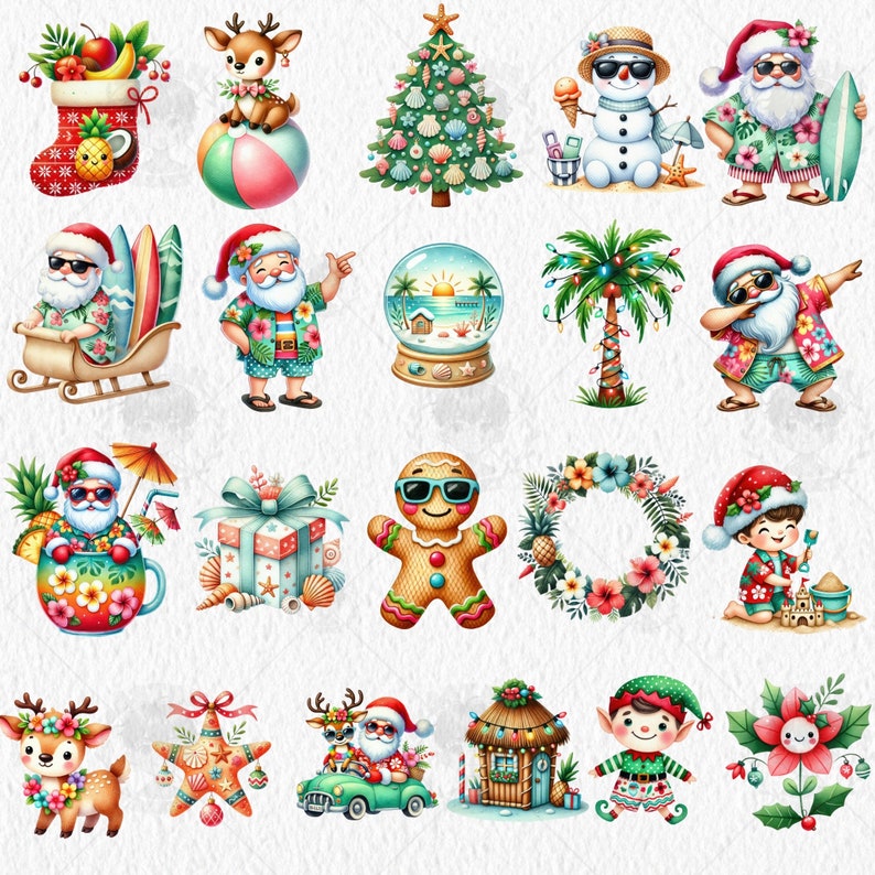 Summer Christmas Png, Tropical Christmas, Christmas in July, Christmas ...
