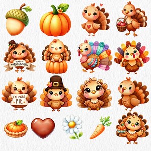 Cute Turkey Clipart,watercolor Turkey,thanksgiving Clipart,thanksgiving ...