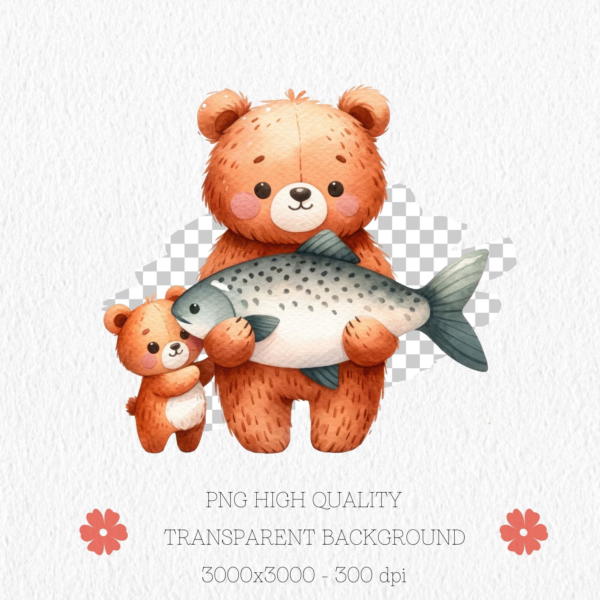 Mama Bear Watercolor Clipart, Mother Day, Baby Bear, Cute Bear Clipart ...