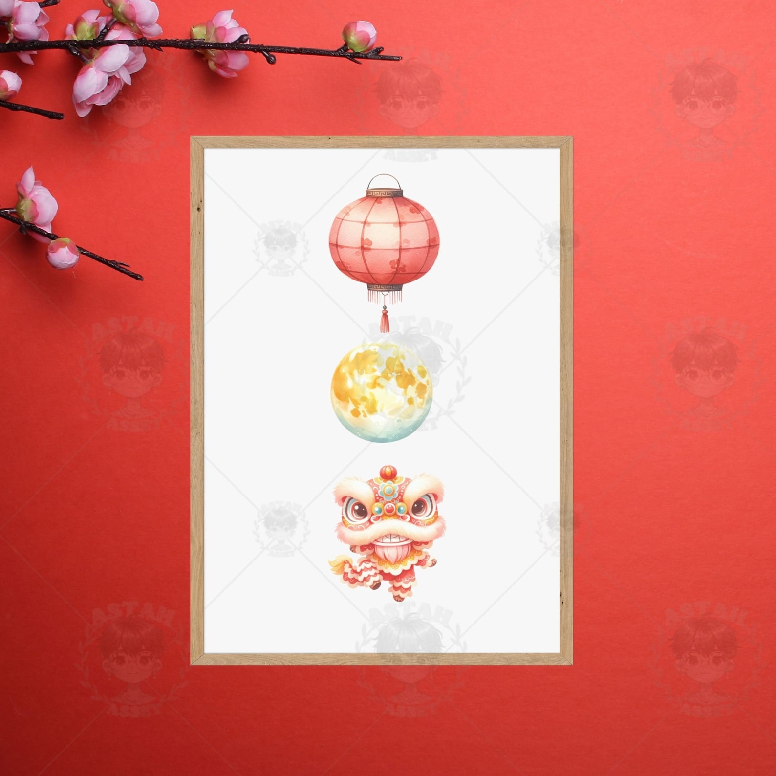 Cute Kid Lion Dance Water Color Chinese New Year Clipart ,2024 , Lion ...
