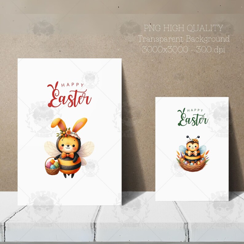 Easter Bee Watercolor Clipart, Cute Bee Clipart, Bumble Bee PNG, Happy ...