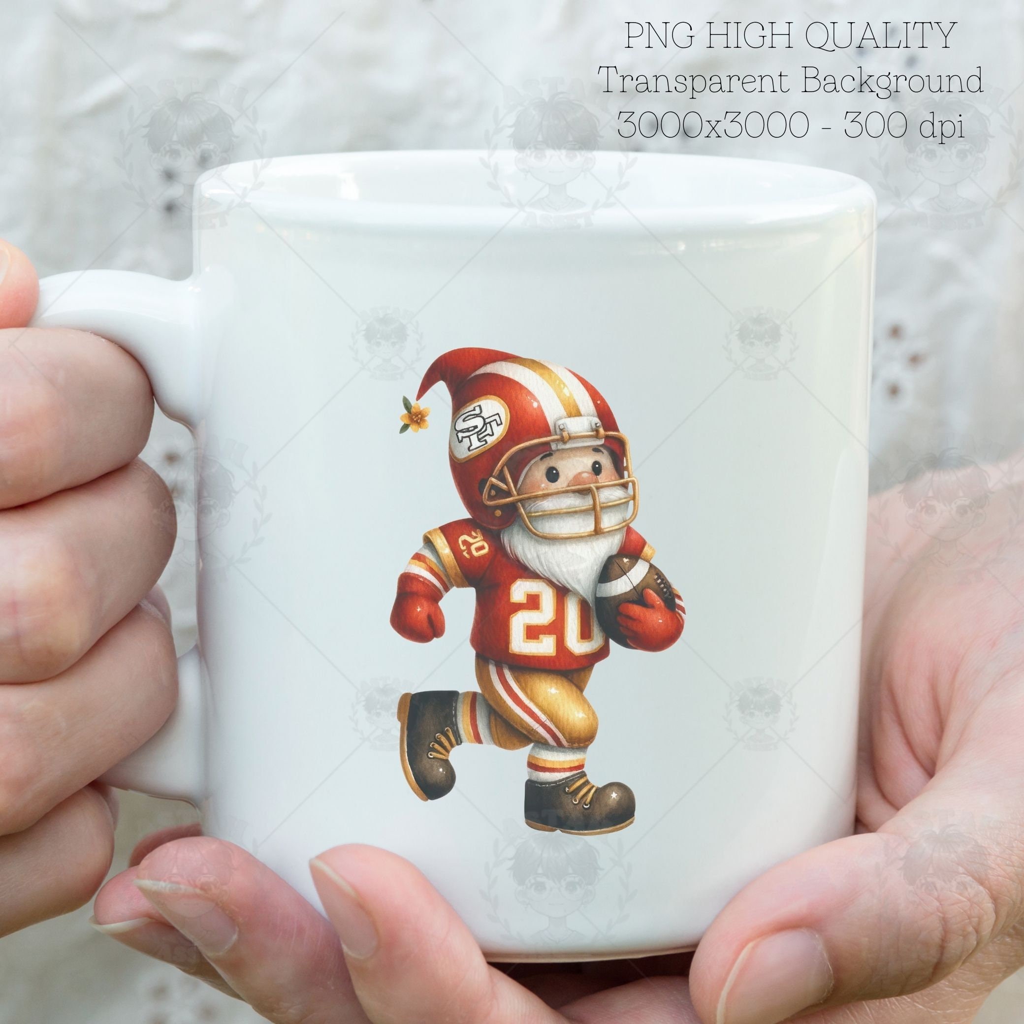 Cute Gnome American Football 2 Watercolor Clipart, Gnomes Png ...
