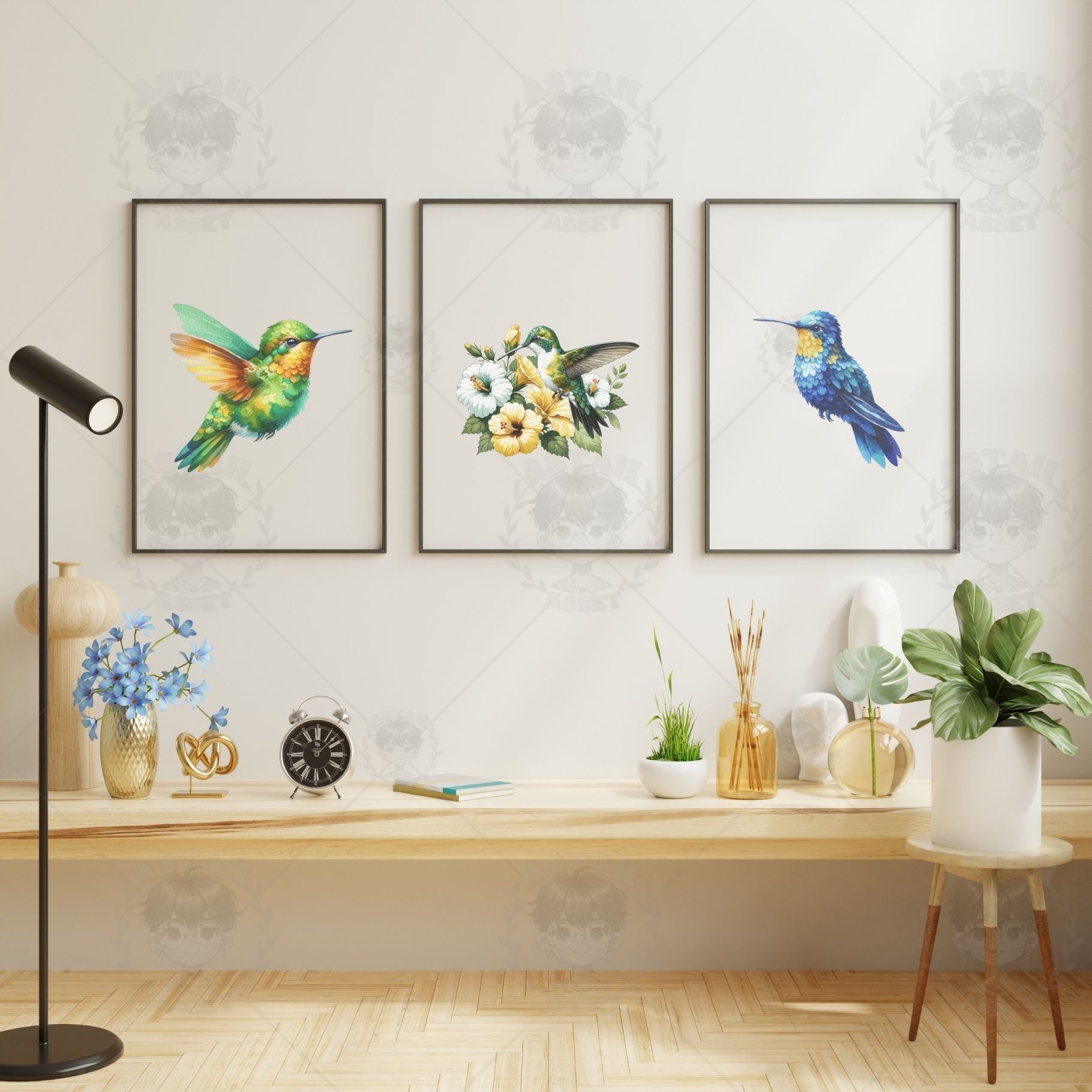 Watercolor Hummingbird Clipart Set, Bird Png, Illustration Paper ...