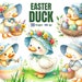 Easter Duck Watercolor Clipart , Easter Eggs, Cute Ducklings Clipart ...
