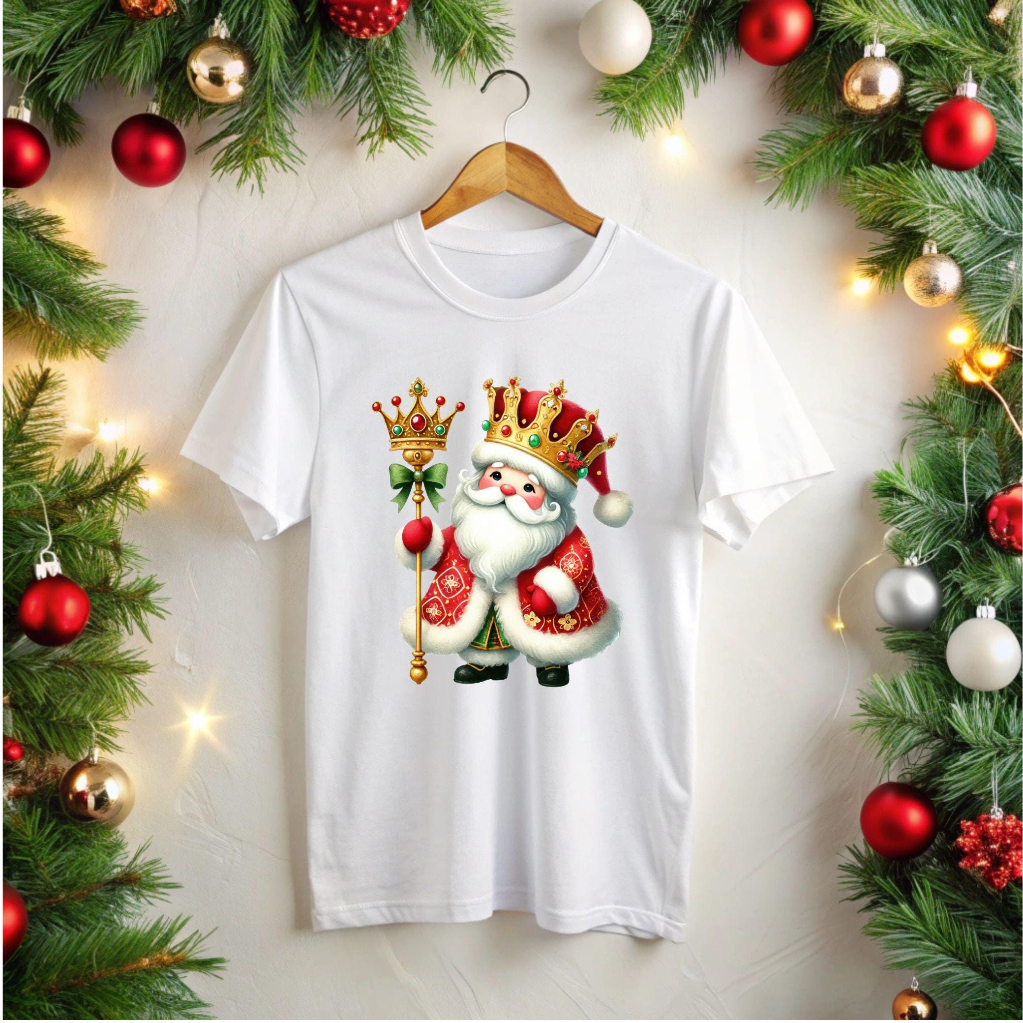 Royal Christmas Watercolor Clipart: Santa, Snowman, Crowns (PNG, 300 ...