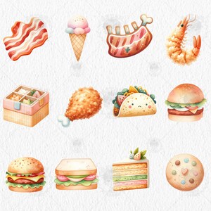 Fast Food ,watercolor Clipart ,fast Food Menu, Cute Food Clipart ,kid ...