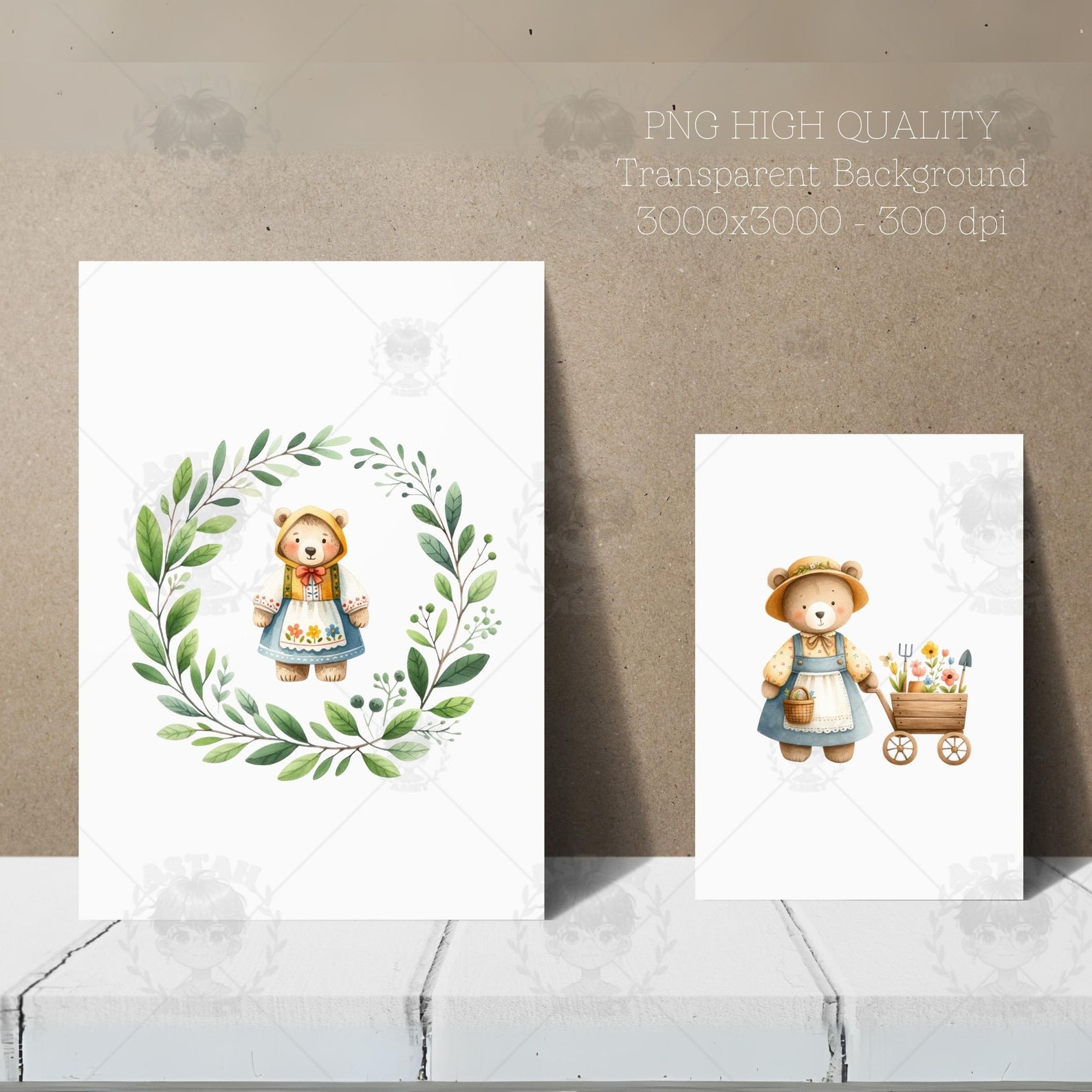 Cute Bear Watercolor,bear Garden ,animals for Kids ,gardening Clipart ...