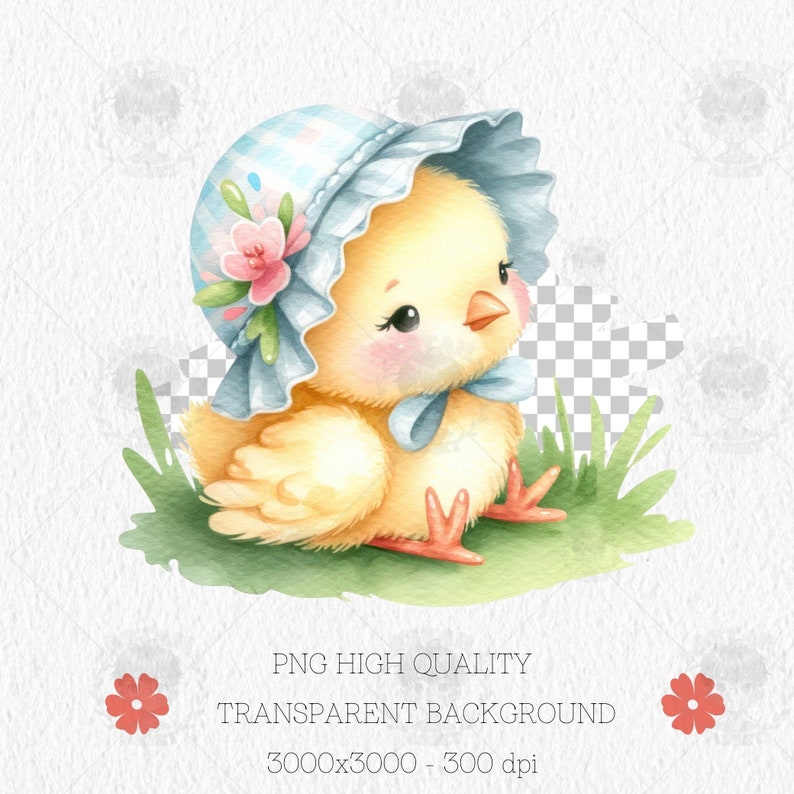 Baby Chick Watercolor Clipart, Easter Egg Clipart, Cute Spring Clipart ...