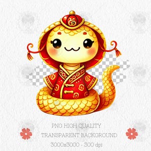 Snake Lunar New Year Clipart, Chinese New Year Clipart, Cute Snake ...