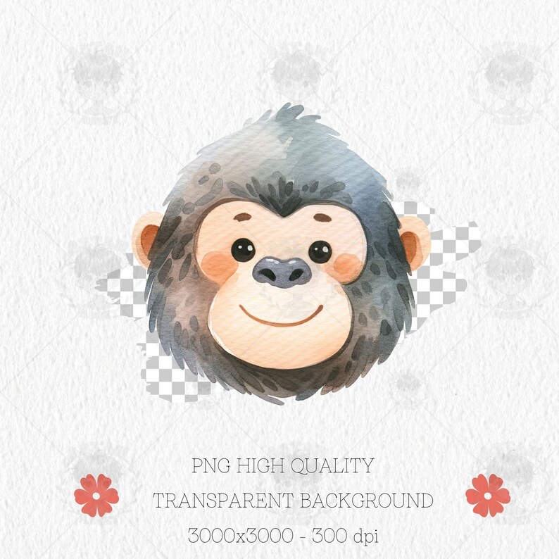 Animals Face Clipart, Watercolor Clipart, Woodland Clipart, Animal Baby ...