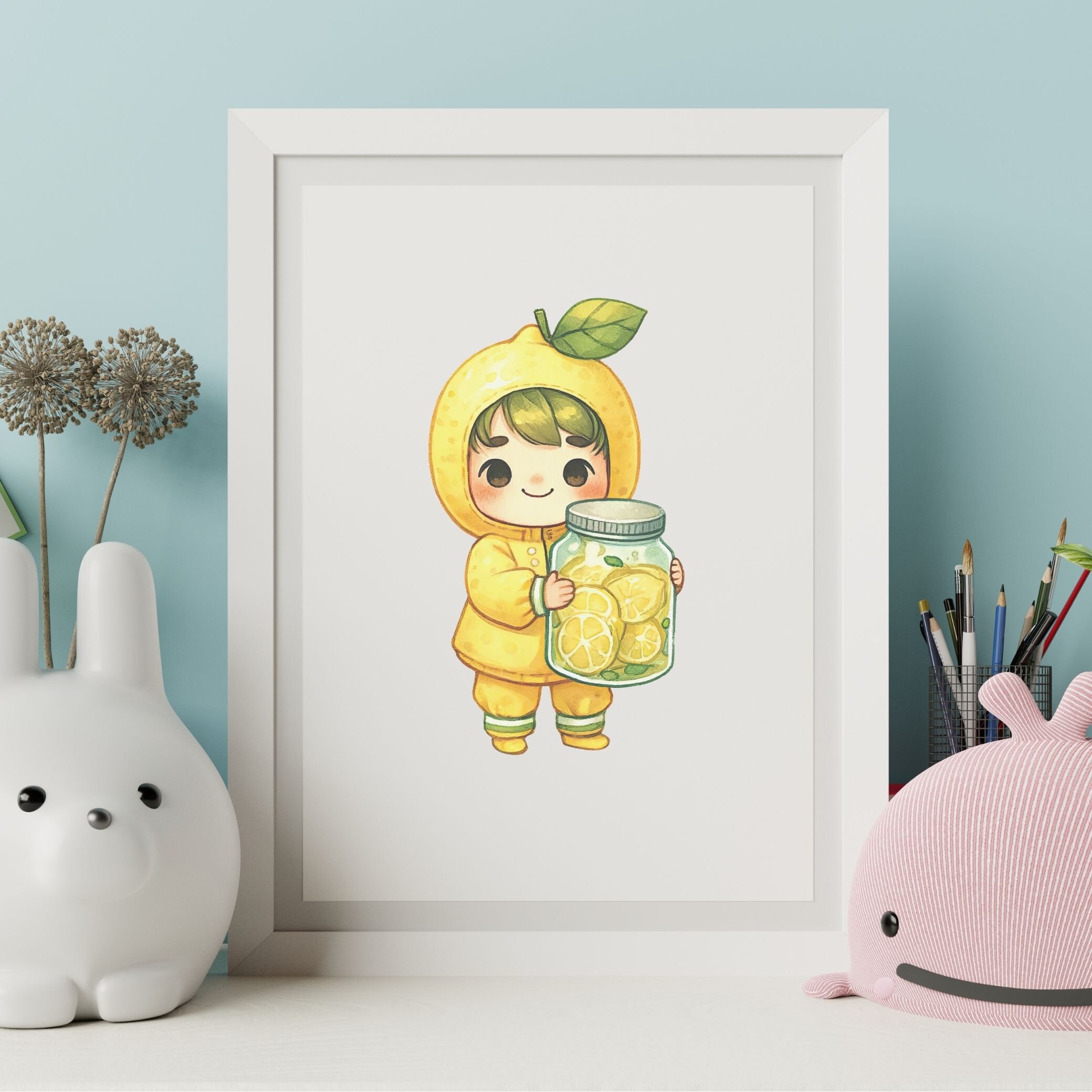 Lemon Kid Water Color Clipart, Lemon Clipart, Summer Kids Clipart ...