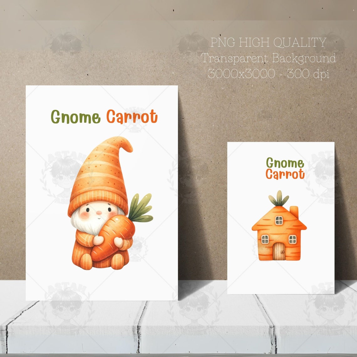 Cute Gnome Carrot ,watercolor Clipart ,farmer , Gnomes Sublimation ...