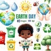 Earth Day Watercolor Clipart ,globe Clipart, Greenery PNG, Mother Day ...