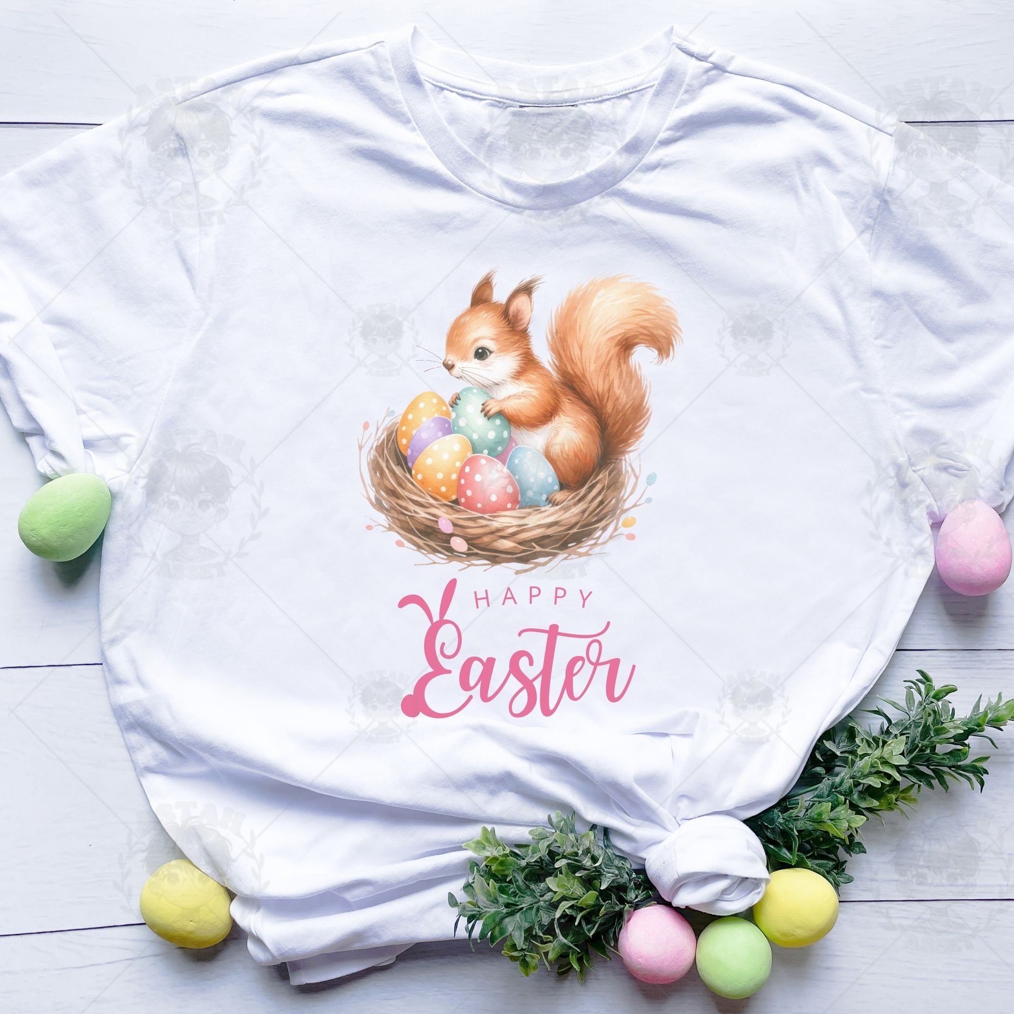 Cute Animals Easter Watercolor Clipart , Easter Eggs, Cute Rabbit ...
