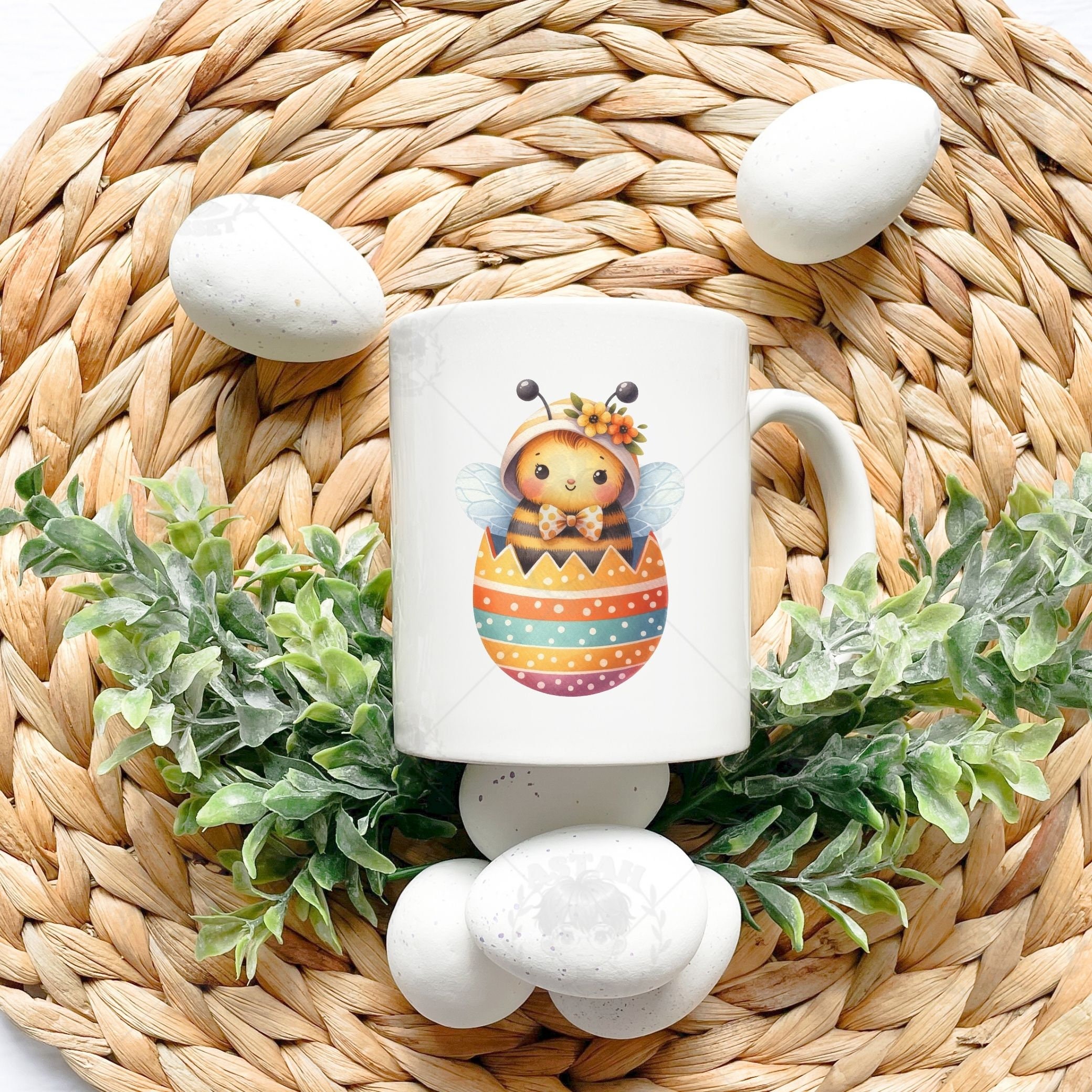 Easter Bee Watercolor Clipart, Cute Bee Clipart, Bumble Bee PNG, Happy ...