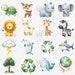 Earth Day ,wildlife Clipart ,animals Watercolor Clipart, Animals Kids ...