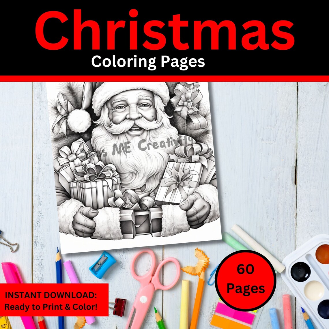 60 Christmas Coloring Pages Kids Coloring Christmas - Etsy