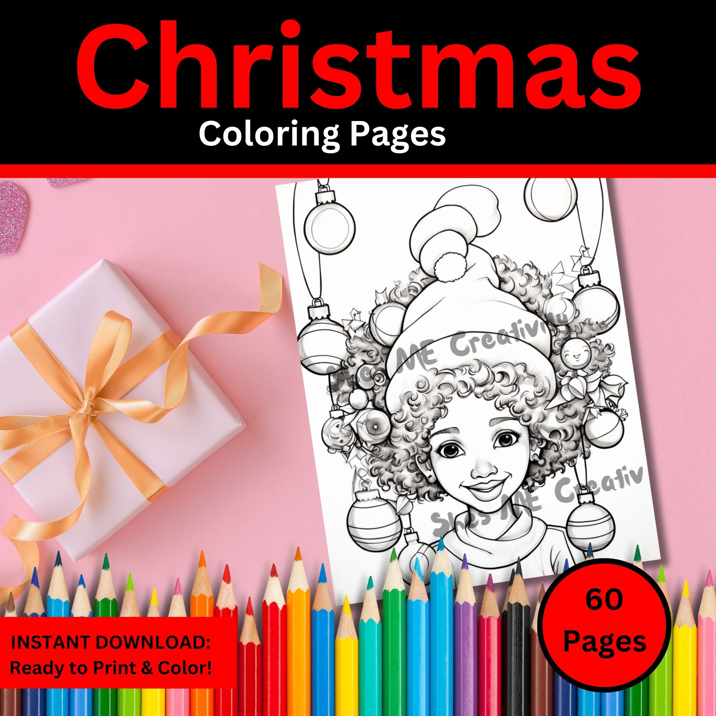 60 Christmas Coloring Pages Kids Coloring Christmas - Etsy
