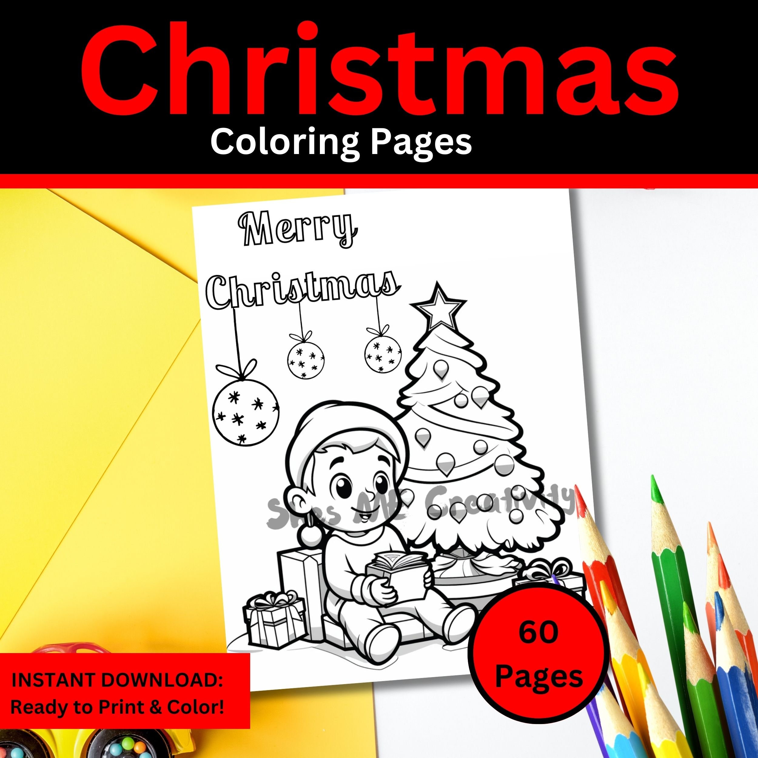 60 Christmas Coloring Pages Kids Coloring Christmas - Etsy