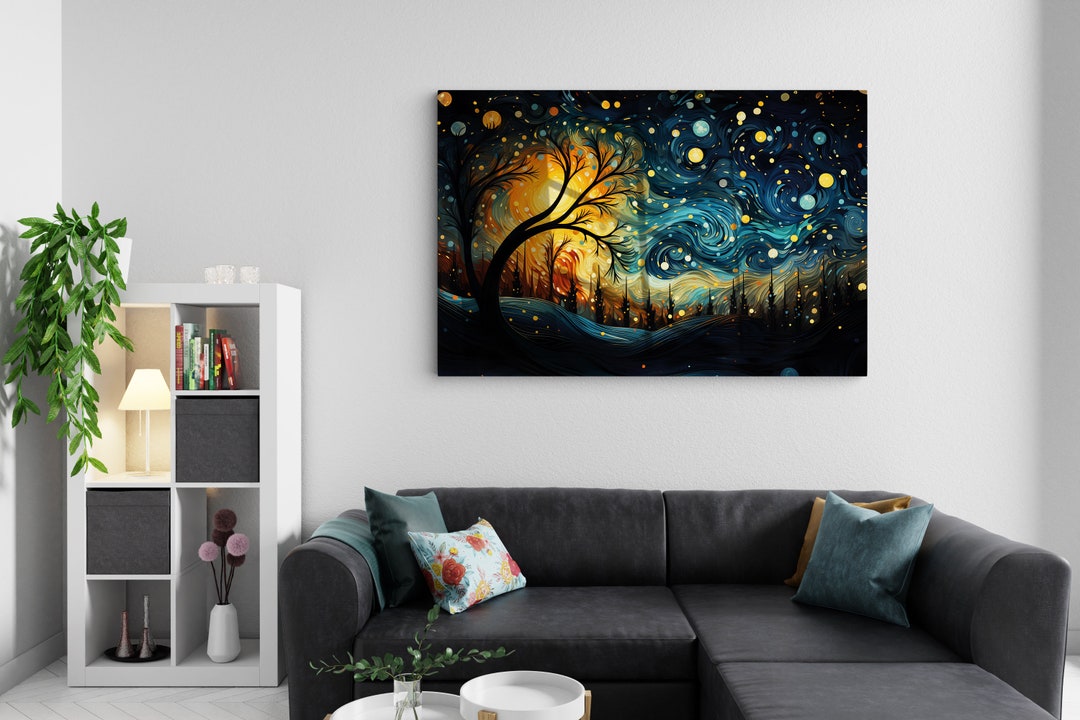 Vincent Van Gogh's Modern Starry Night Acrylic Glass - Etsy