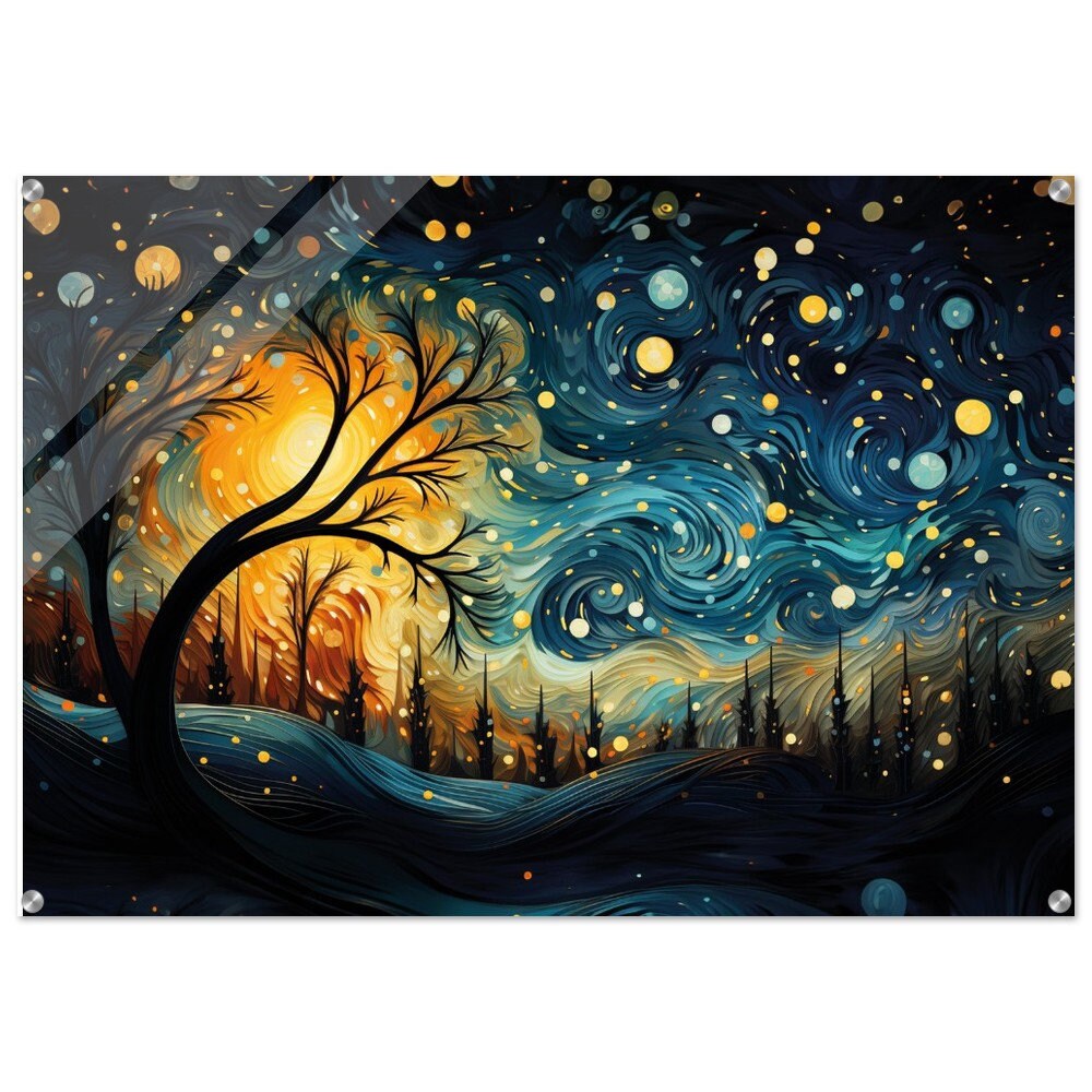 Vincent Van Gogh's Modern Starry Night Acrylic Glass - Etsy