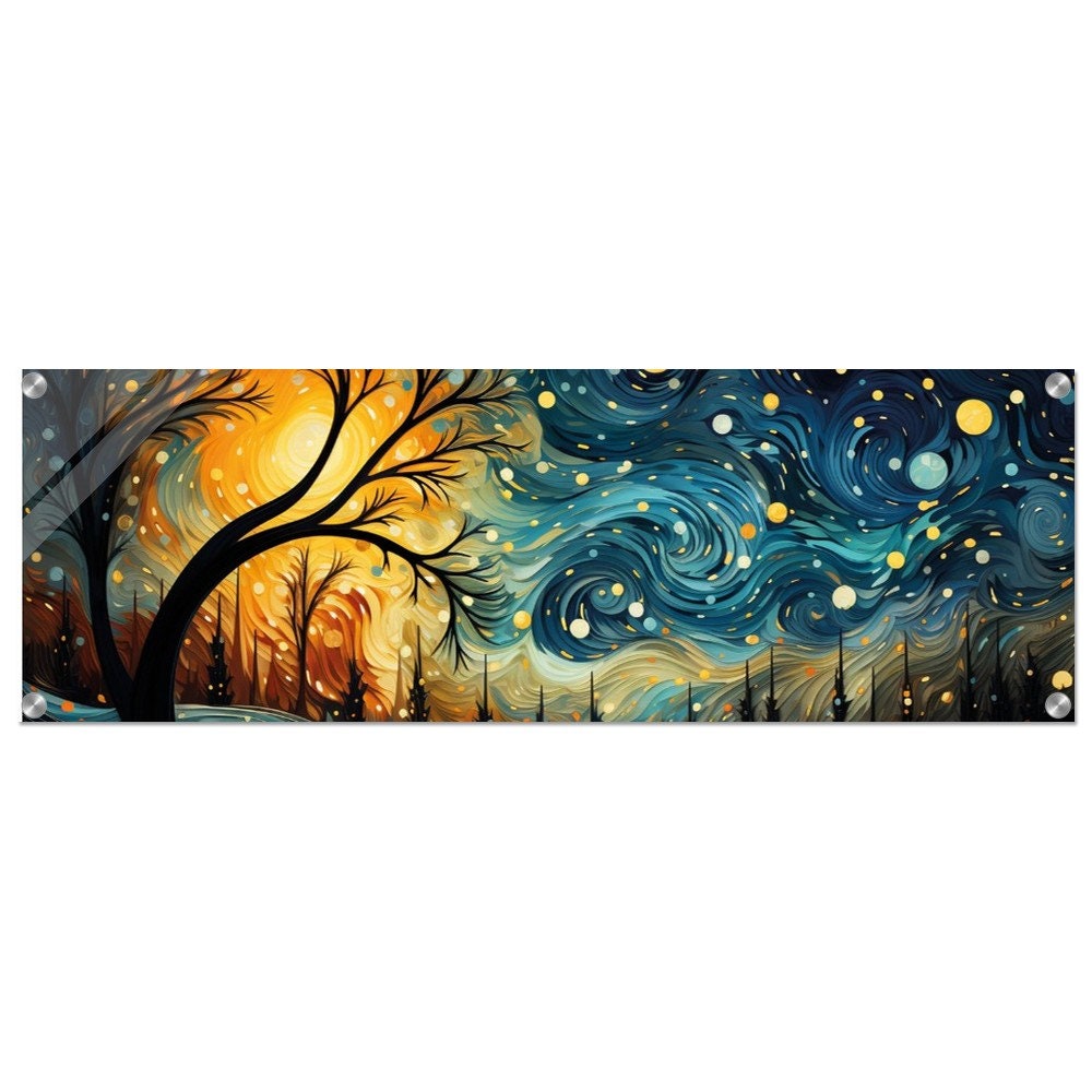 Vincent Van Gogh's Modern Starry Night Acrylic Glass - Etsy