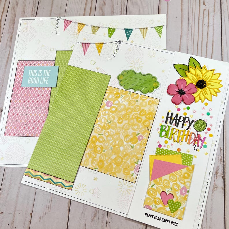 Brushed 12x12 Scrapbook 2-page Layout Kit, Perfect for Parties, Grads ...